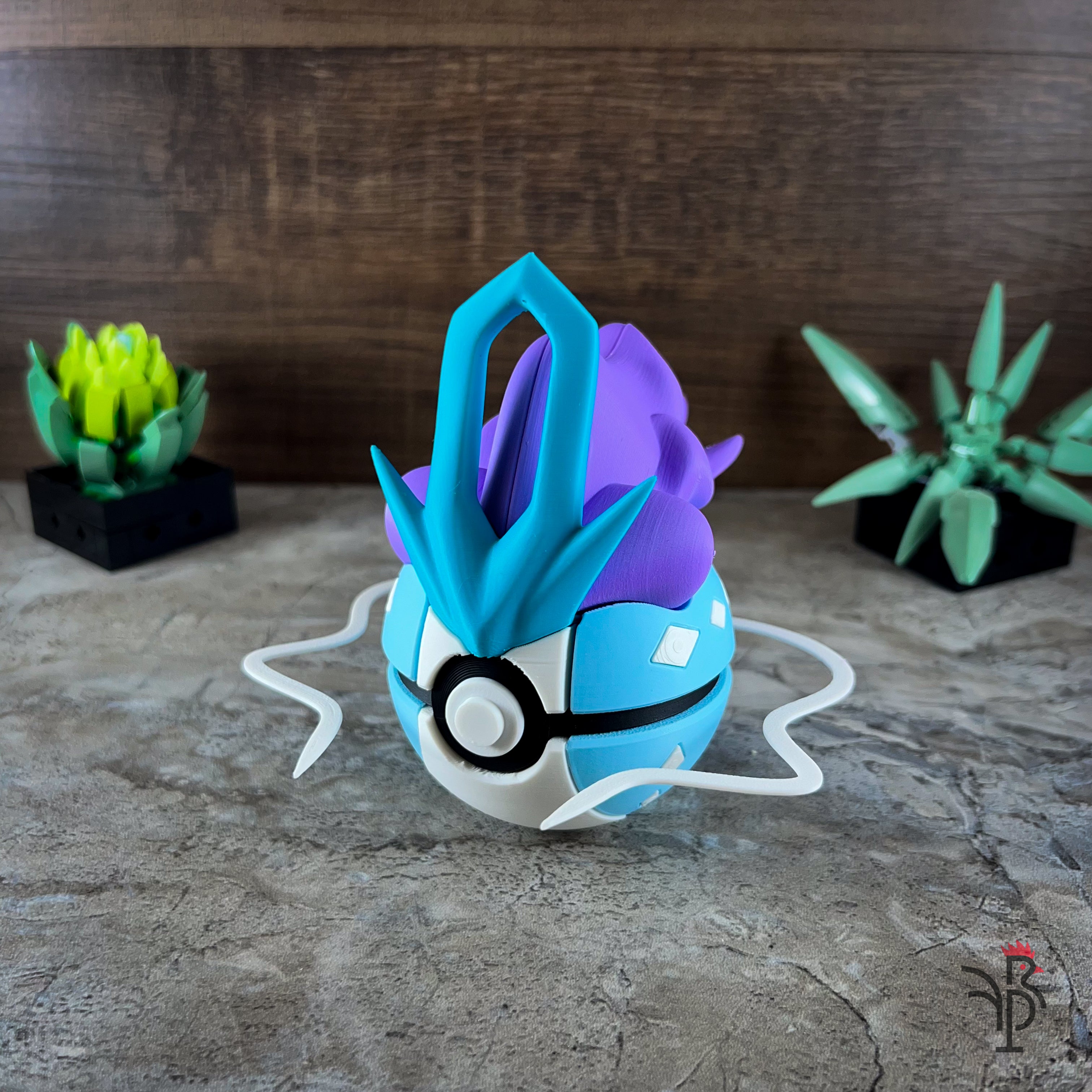 #0245 - Suicune Inspired Monster Ball – Rooster Print Farm