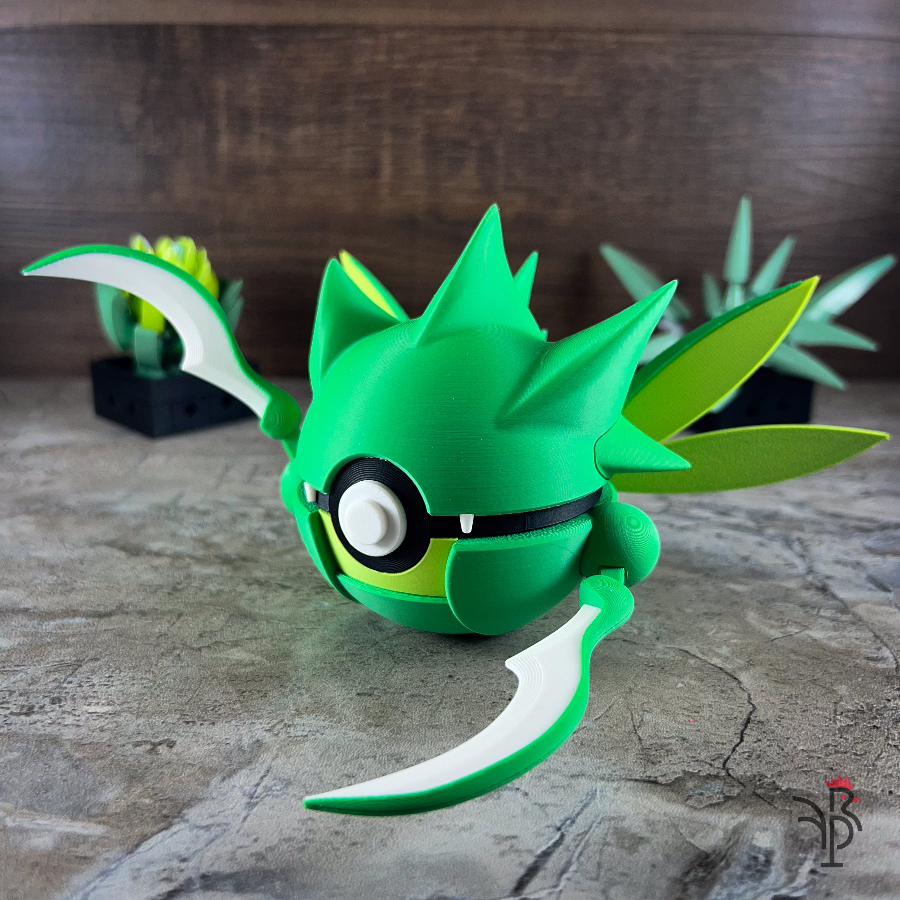 #0123 - Scyther Inspired Monster Ball – Rooster Print Farm