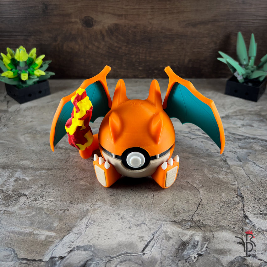 #0006 - Charizard Inspired Monster Ball – Rooster Print Farm